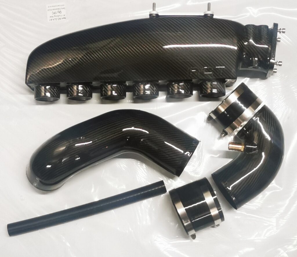 Alfa V6 Carbon Fibre Plenum with Intake Pipes, Inlet Tubes & Spark Plug ...